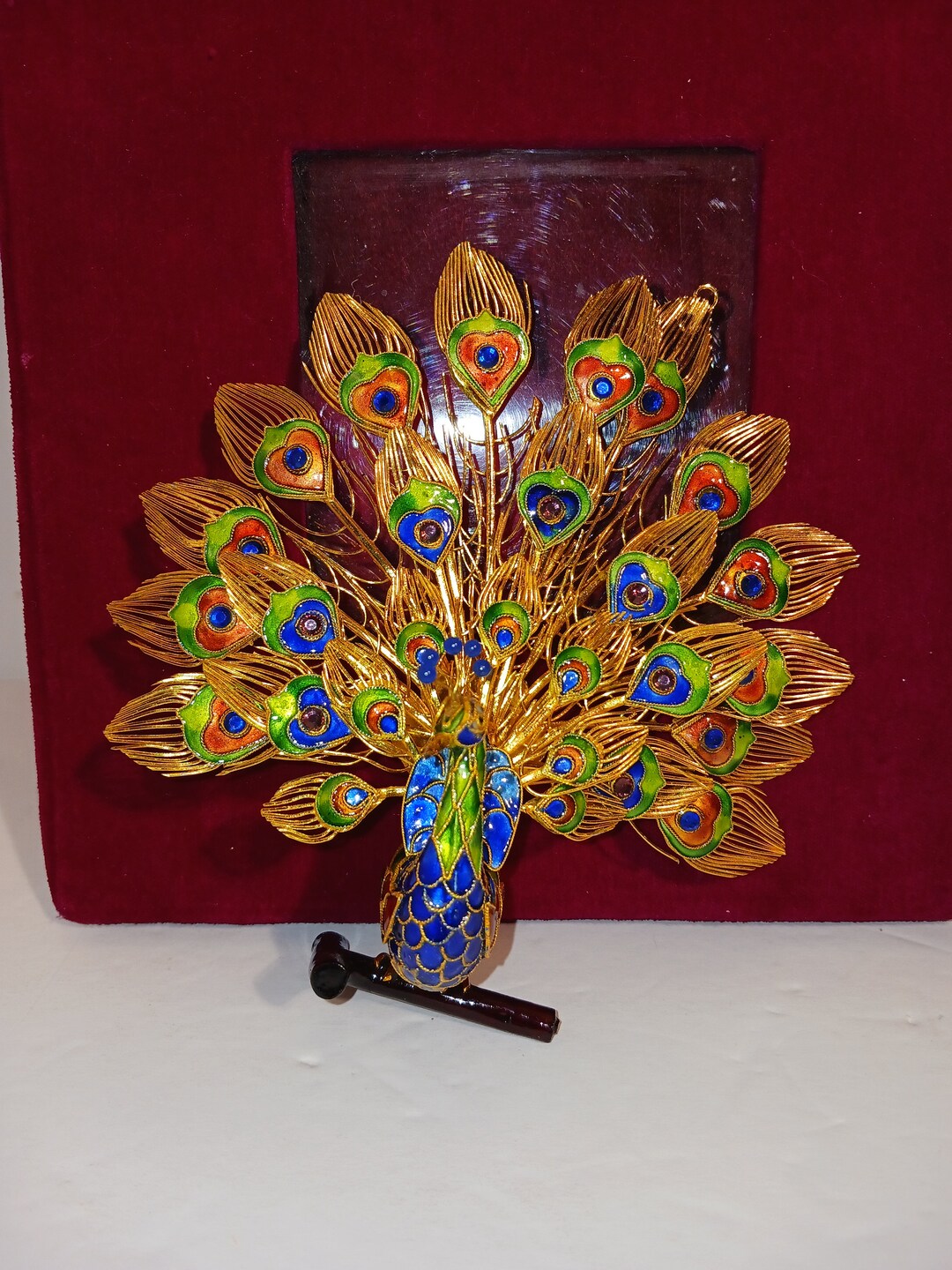 Peacock Ornament Cloisonne Filigree Enamel on Brass - Etsy