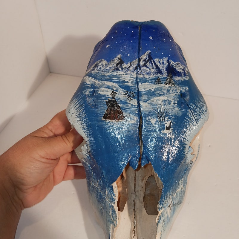 Painted Cow Skull - Etsy