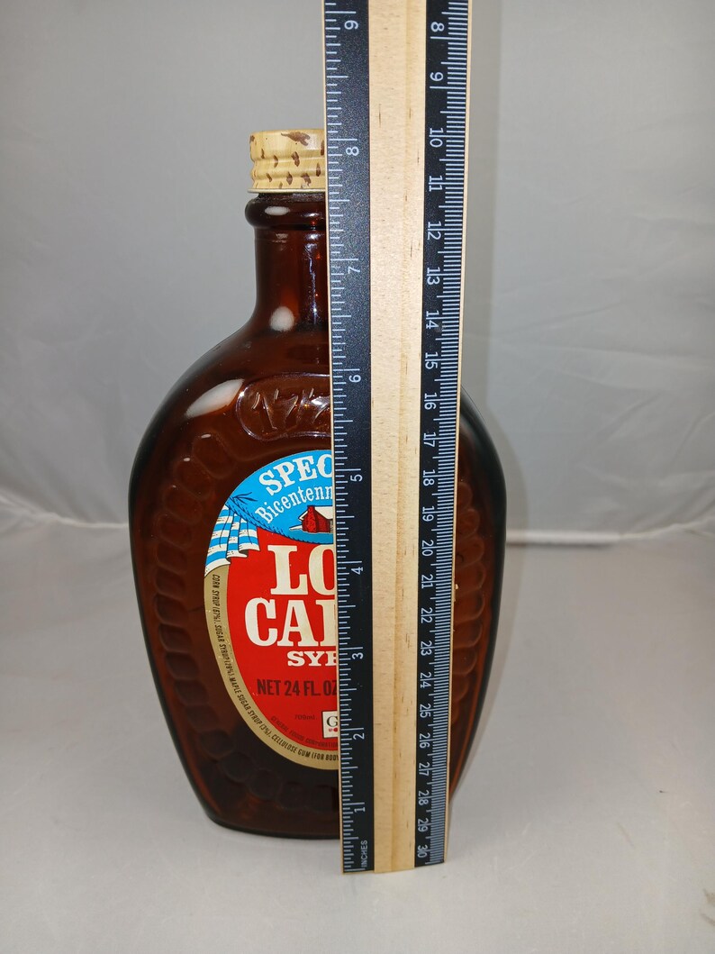 Vintage Brown Glass Log Cabin Syrup Bottle - Etsy