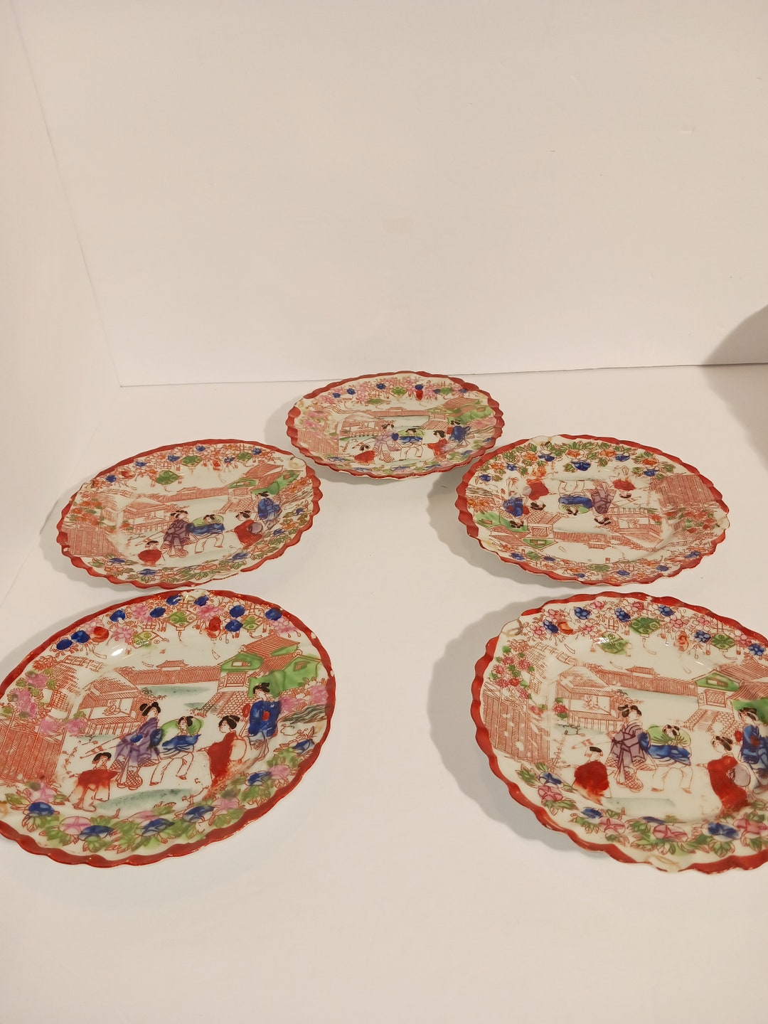 Vintage Kutani Japanese Porcelain Small Side Plate -- 5pcs - Etsy