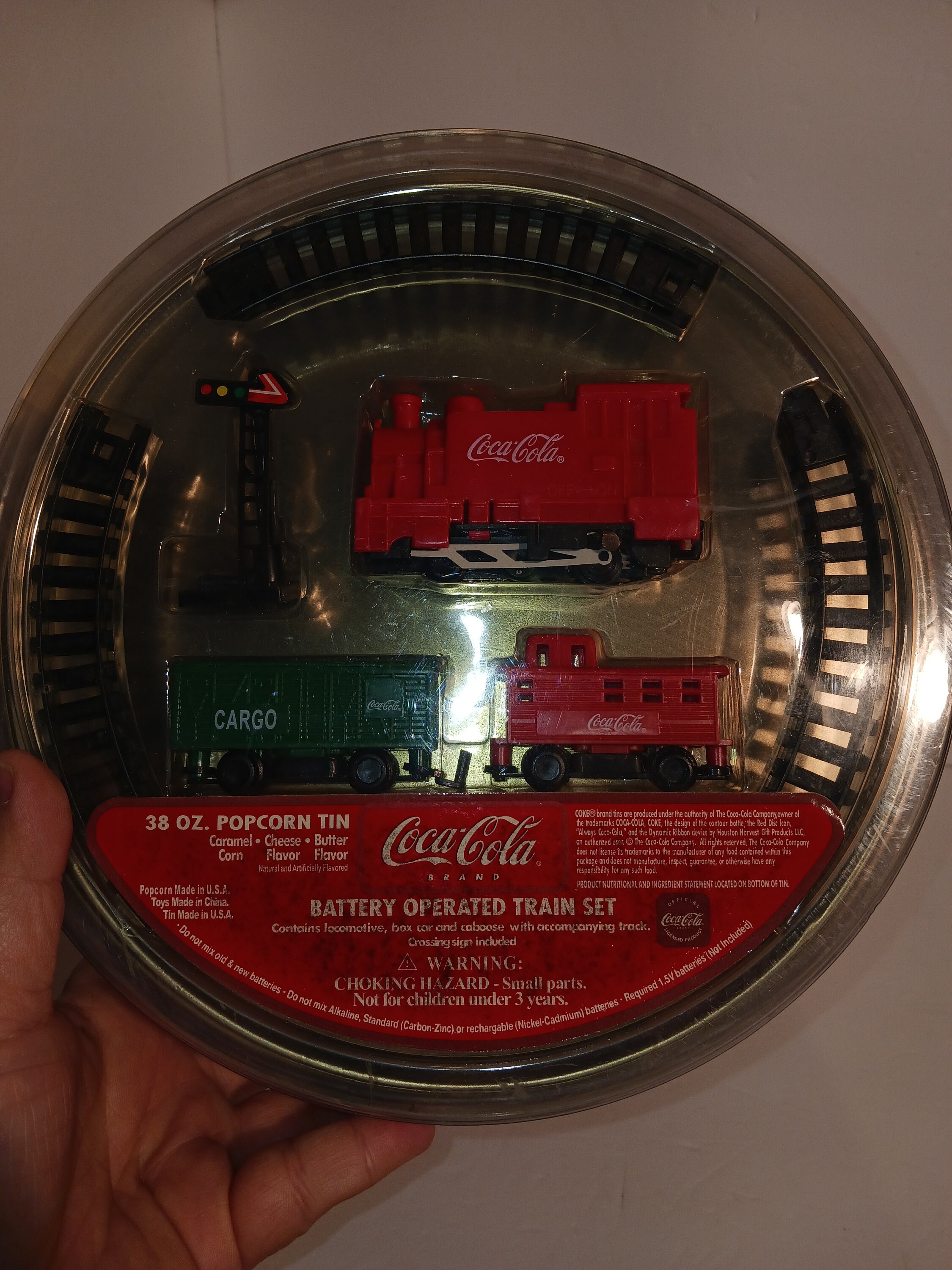 Vintage Coca-cola Popcorn Tin With Train in the Lid -- Train is ...