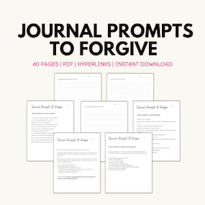 Journal Prompts to Forgive | Forgiveness Therapy Workbook | Letting Go ...