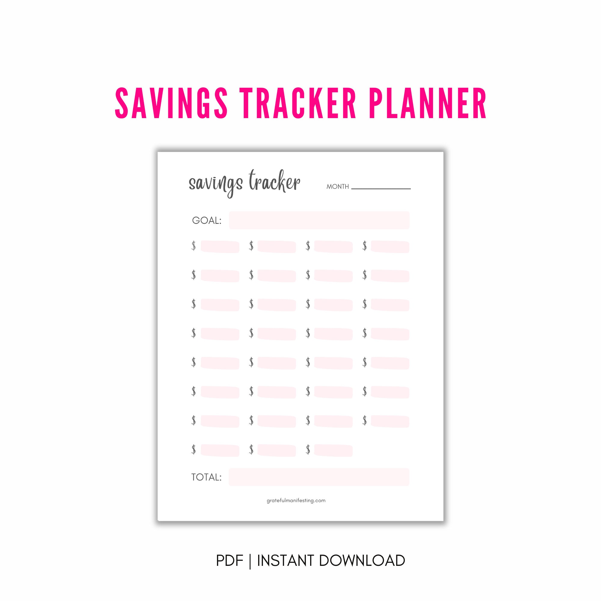 Savings Tracker Printable | Savings Planner Printable | Monthly Savings ...