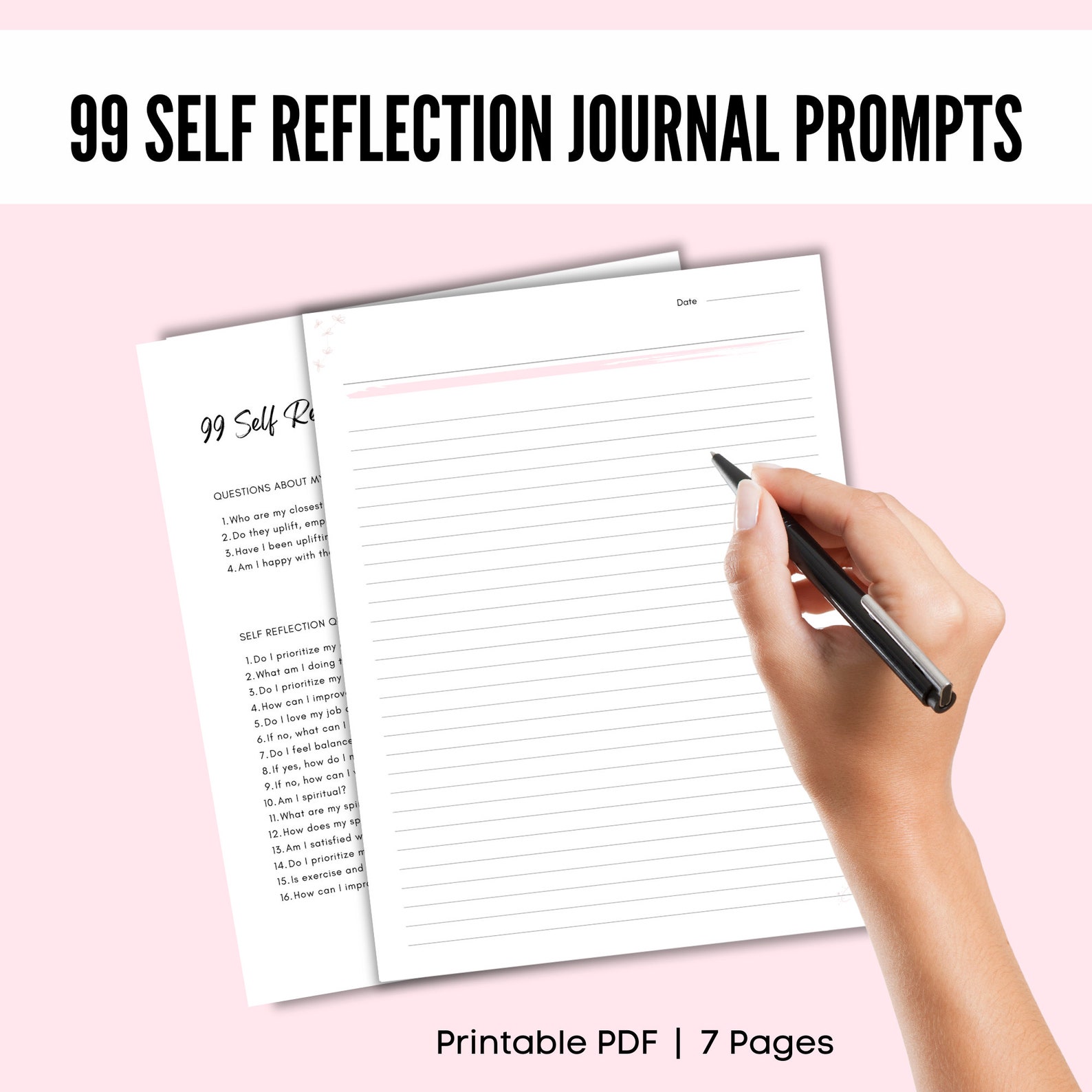 99 Self Reflection Personal Growth Journal Prompts Self - Etsy