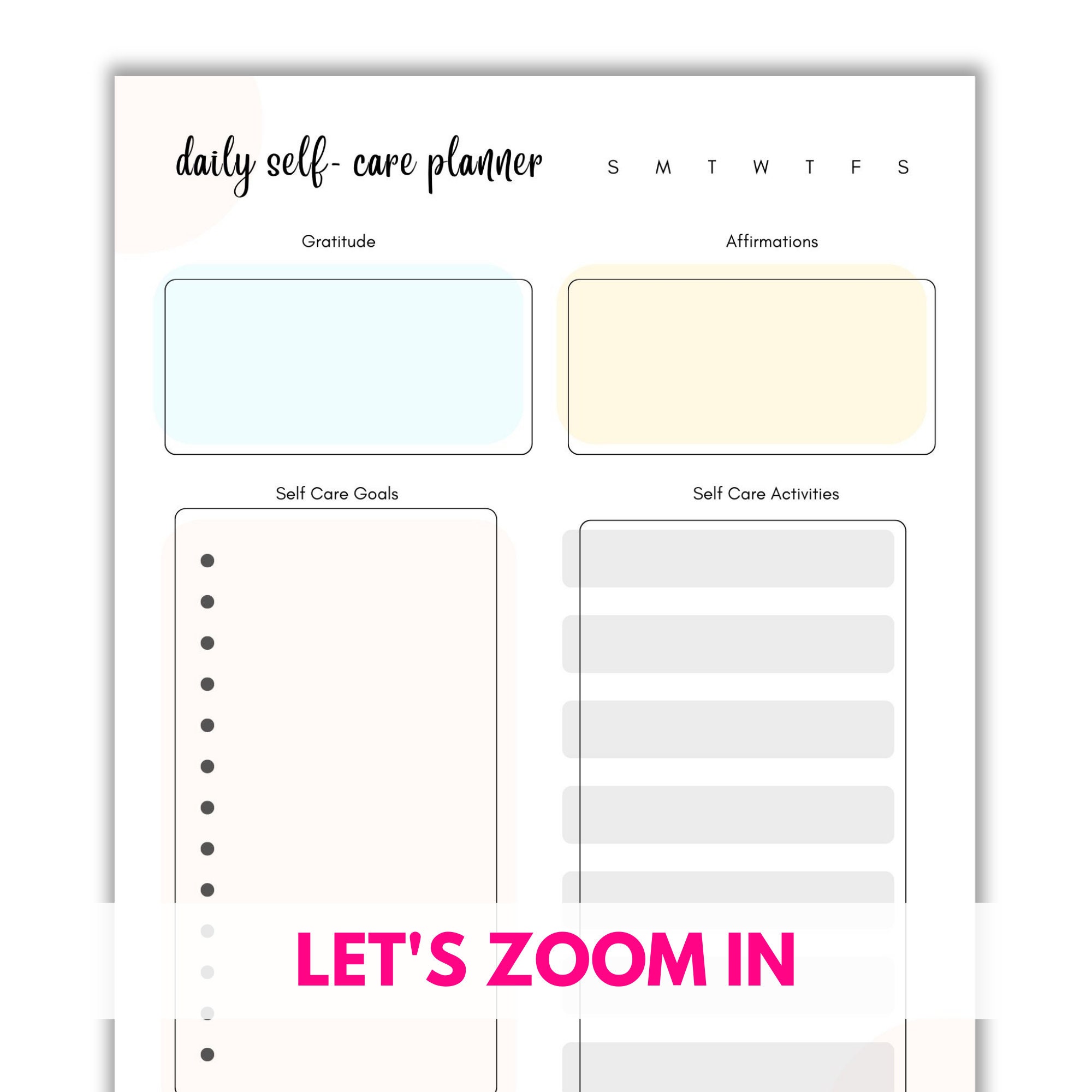 Daily Self Care Planner Printable | Self Care Planner Digital | Self ...
