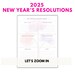2025 New Year's Resolutions Template PDF | Worksheet | Printable | New ...