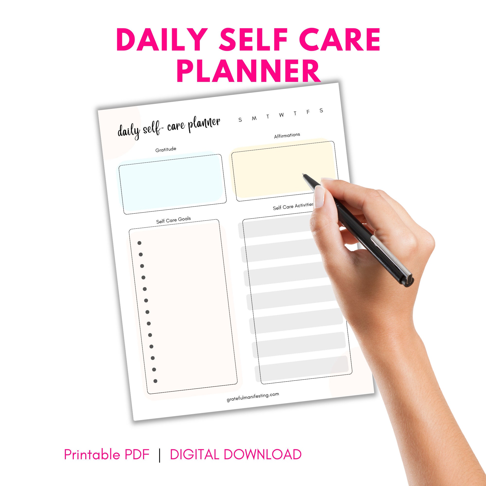 Daily Self Care Planner Printable | Self Care Planner Digital | Self ...