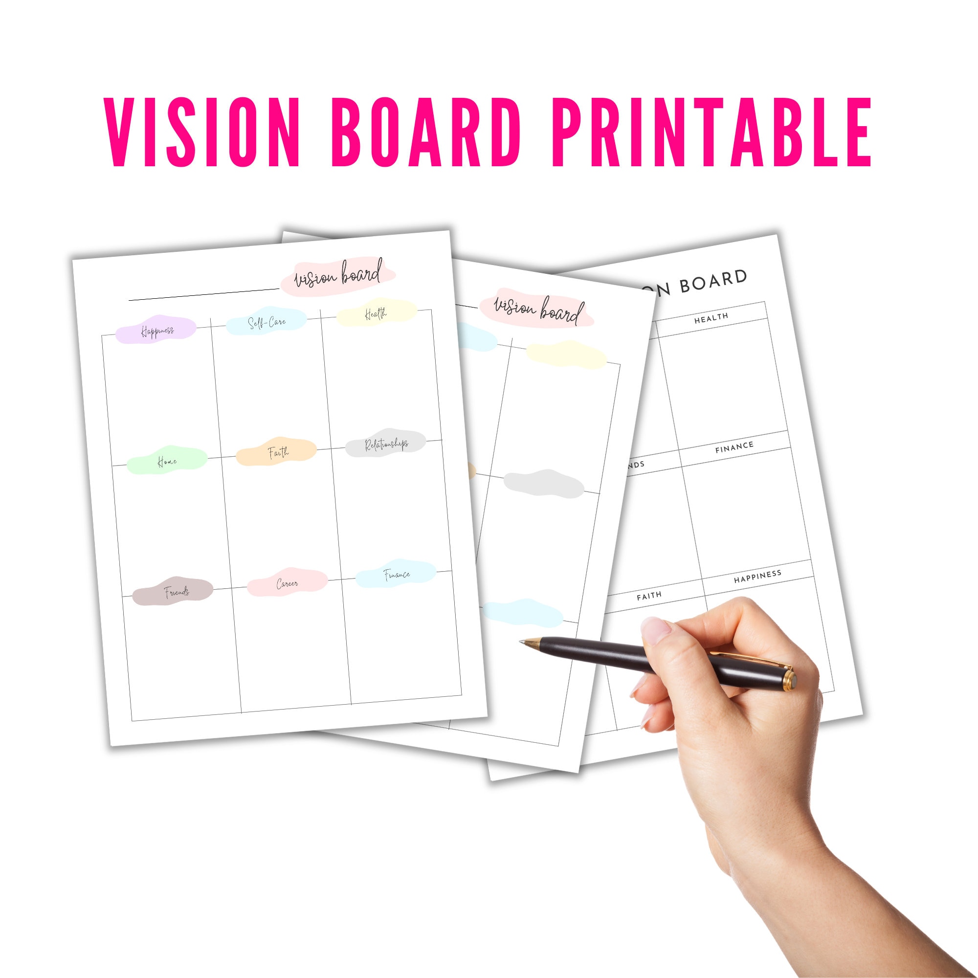 Vision Board Printable Focus Board Printable Vision Board - Etsy