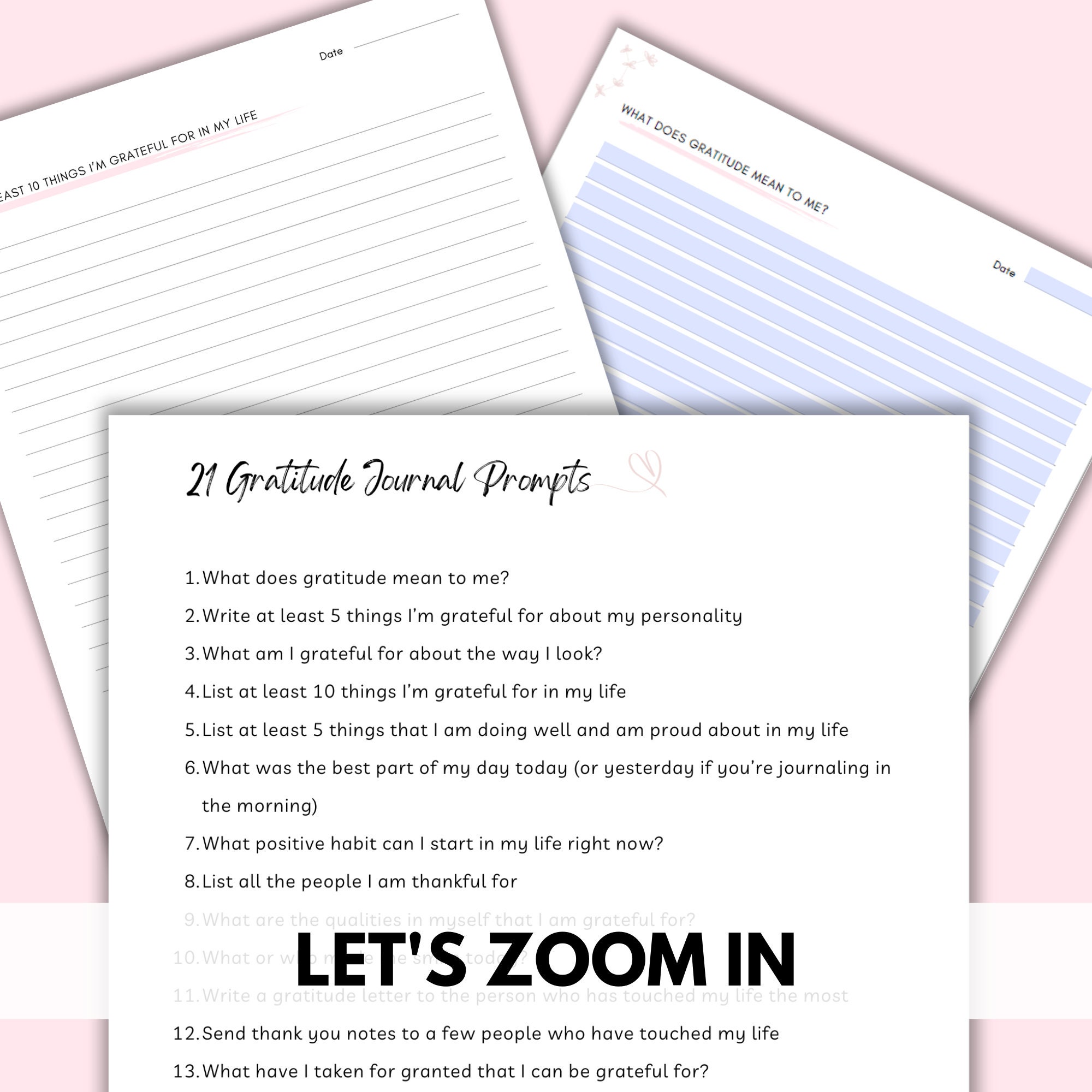 Gratitude Journal Printable | 21 Gratitude Journal Prompts ...