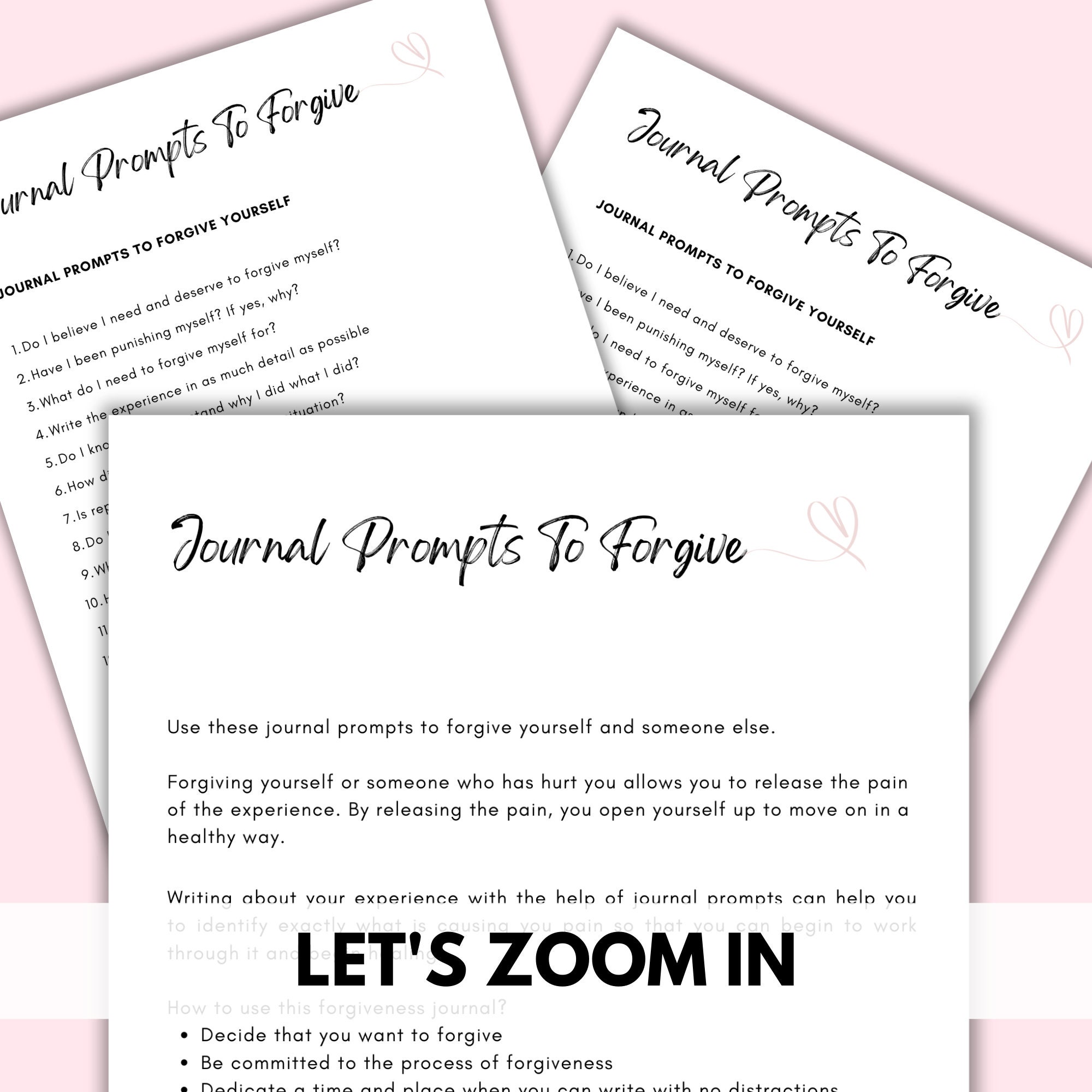 Journal Prompts to Forgive | Forgiveness Therapy Workbook | Letting Go ...