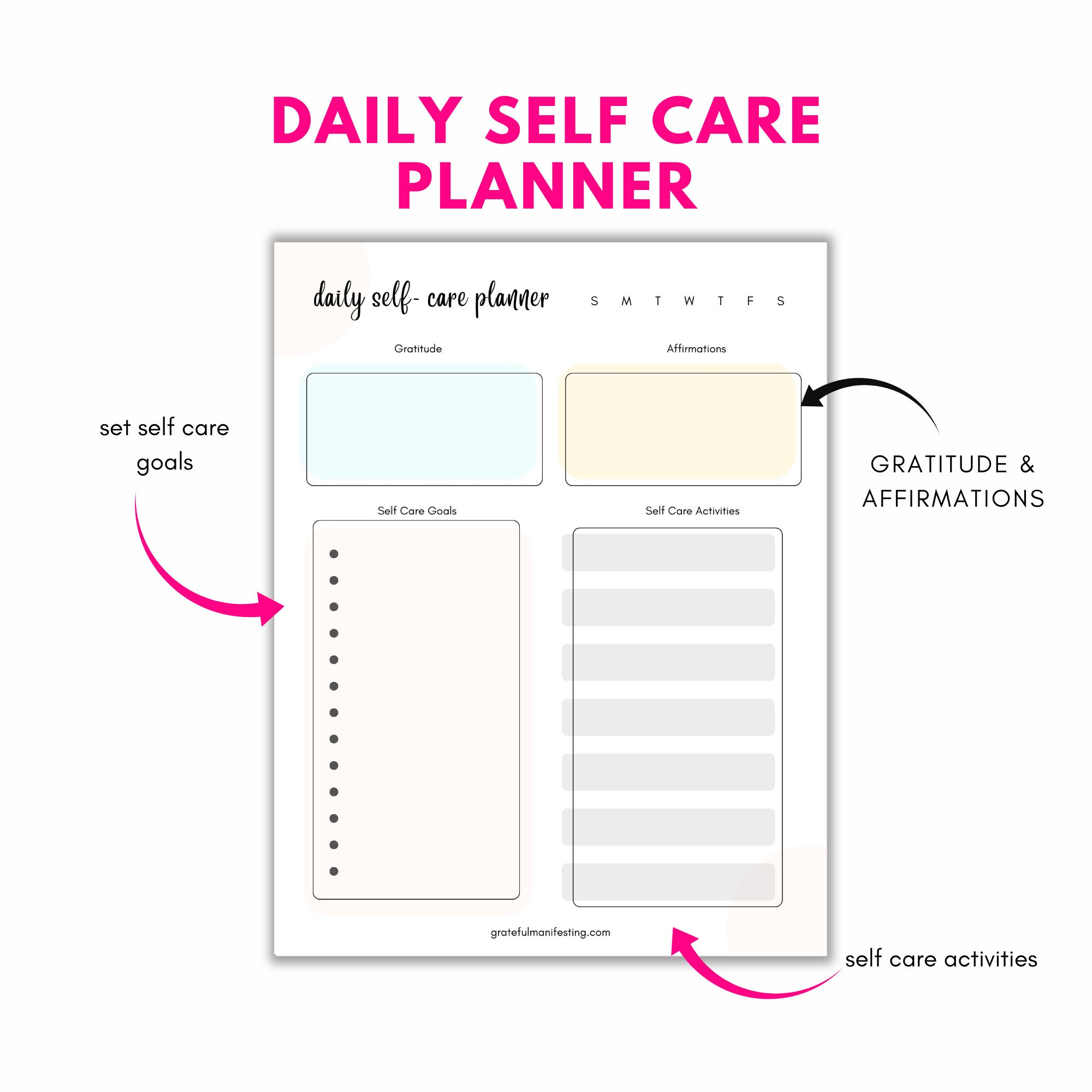 Daily Self Care Planner Printable | Self Care Planner Digital | Self ...