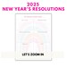 2025 New Year's Resolutions Template PDF | Worksheet | Printable | New ...