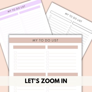 To Do List Printable, Checklist Printable, 5 Versions, 7 Colors, A4 ...