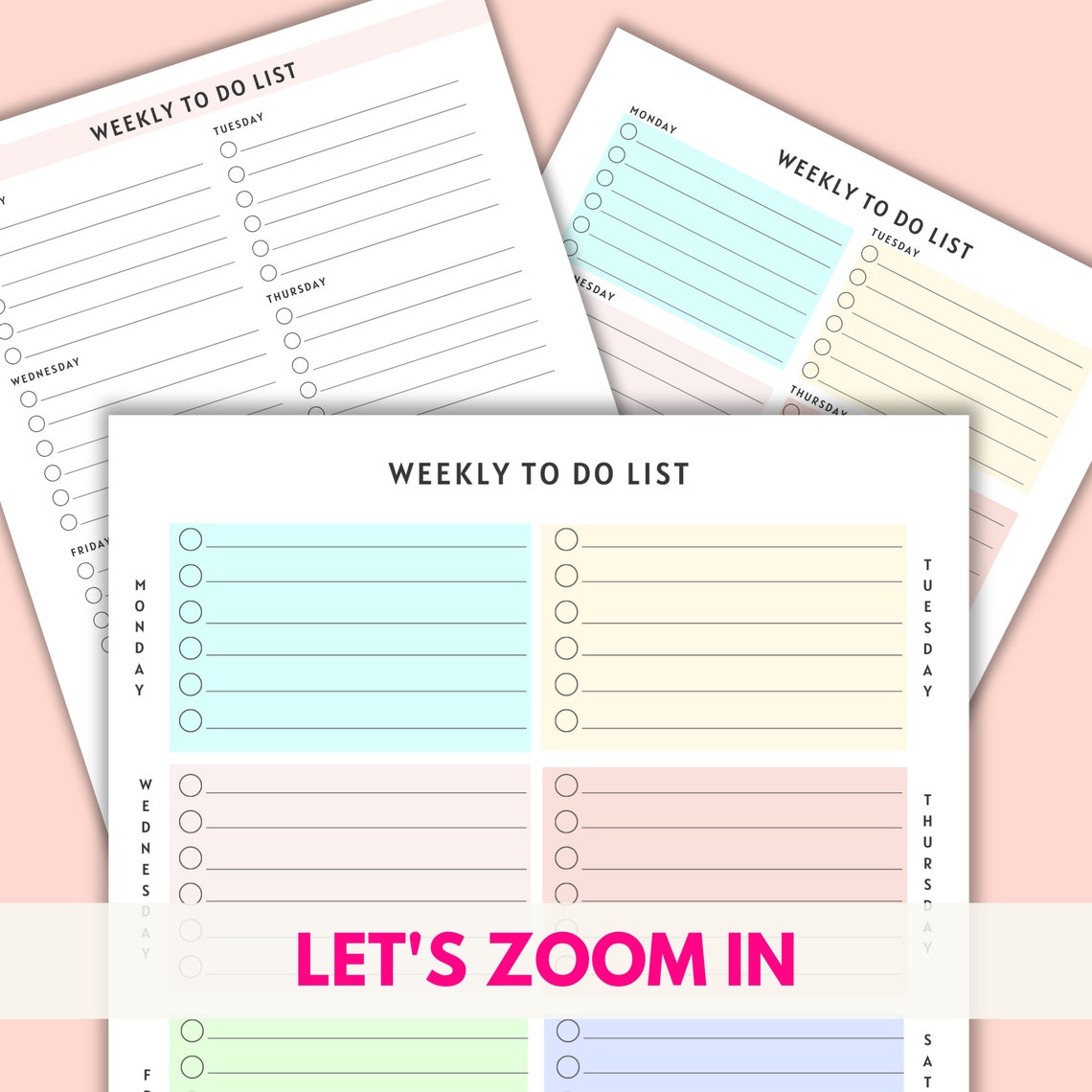 Editable Weekly to Do List Planner Printable, Checklist, Printable PDF ...