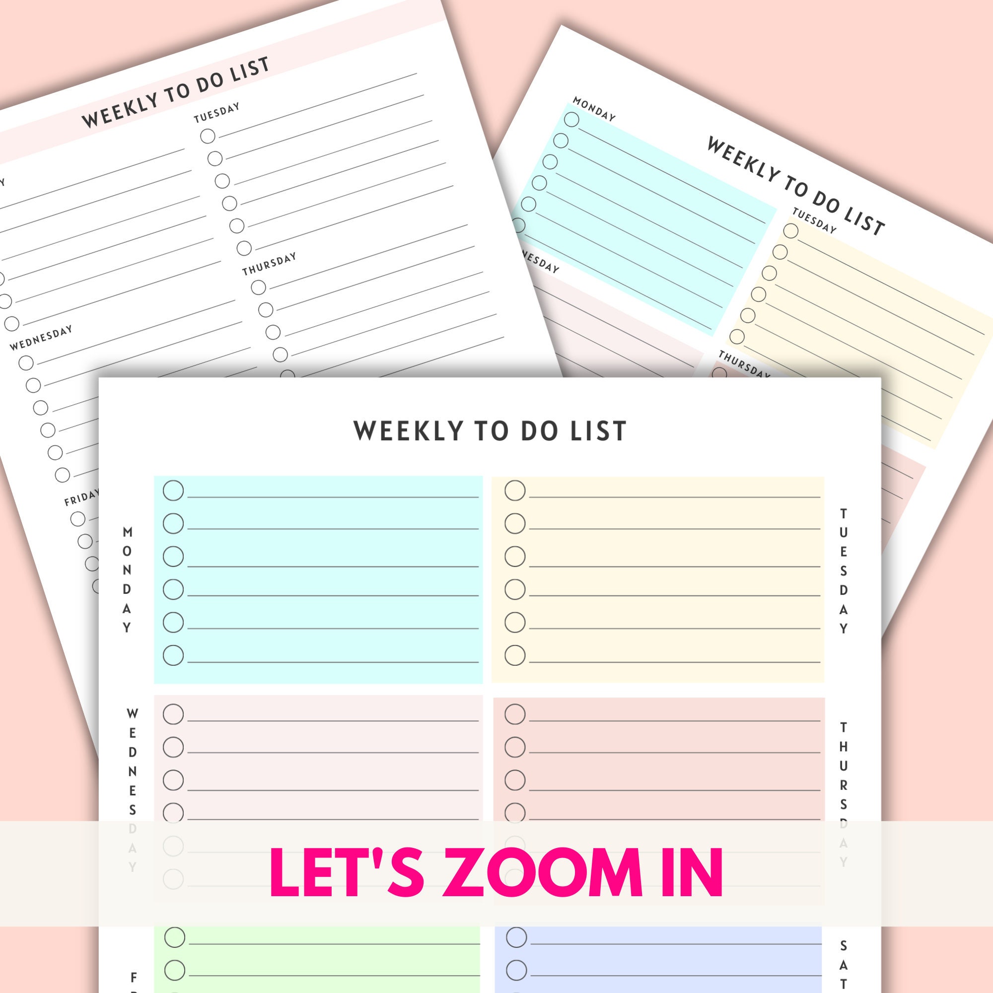 Editable Weekly to Do List Planner Printable, Checklist, Printable PDF ...