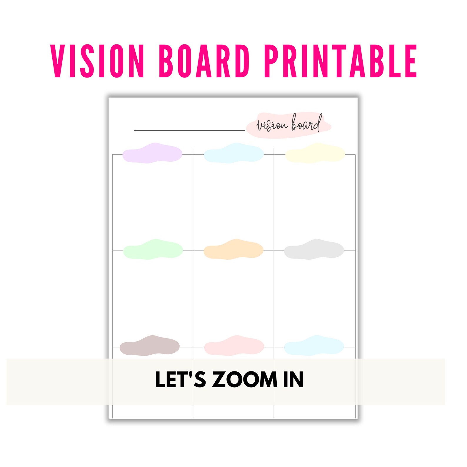 Vision Board Printable | Focus Board Printable | Vision Board PDF ...