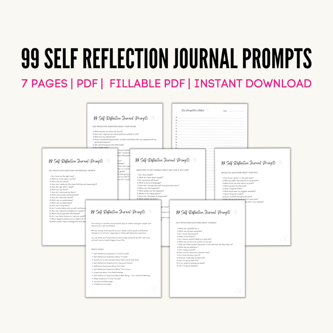 99 Self Reflection, Personal Growth Journal Prompts | Self Discovery ...