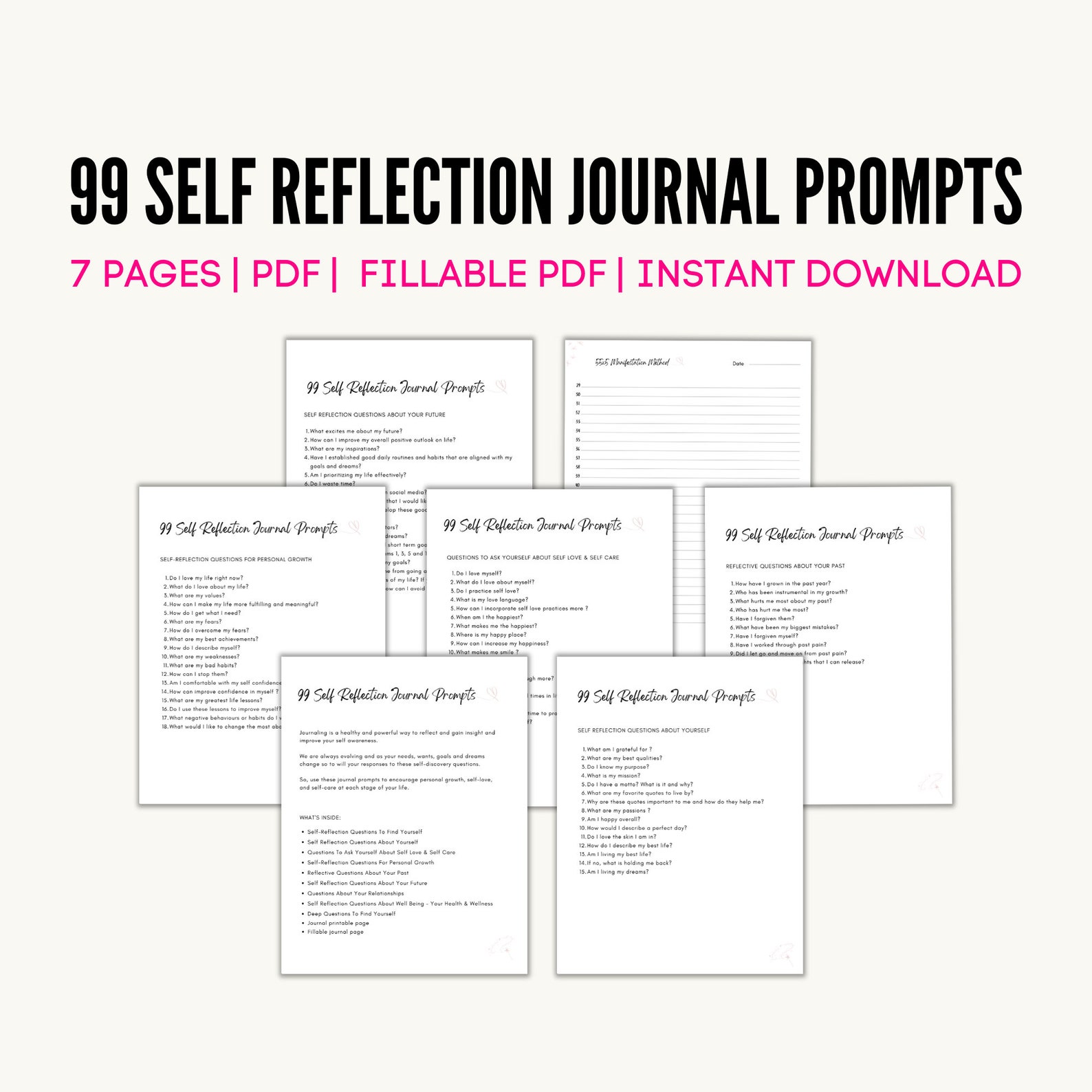 99 Self Reflection, Personal Growth Journal Prompts | Self Discovery ...