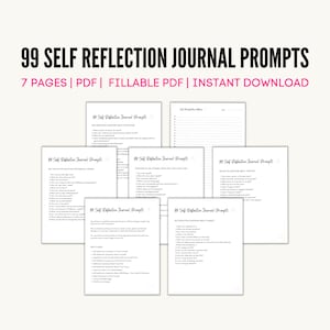 99 Self Reflection Personal Growth Journal Prompts Self - Etsy