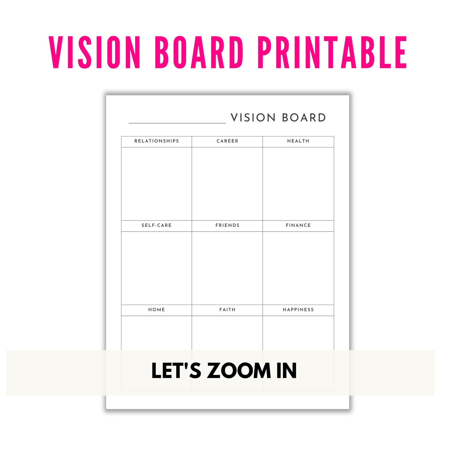 Vision Board Printable Focus Board Printable Vision Board - Etsy