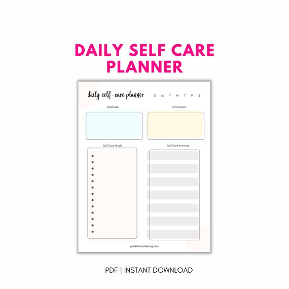 Daily Self Care Planner Printable Self Care Planner Digital - Etsy ...