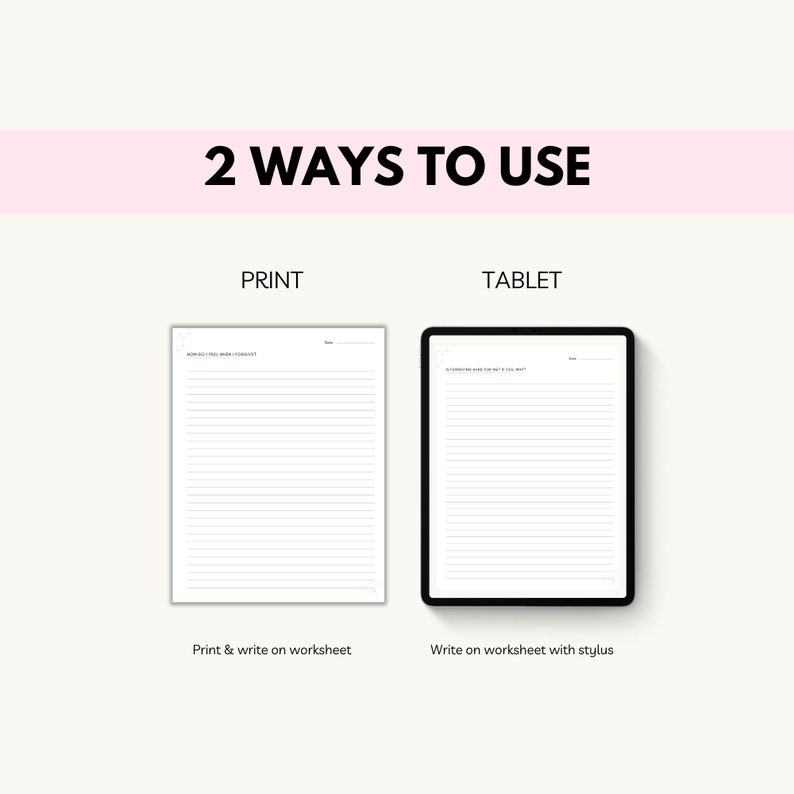 Journal Prompts to Forgive | Forgiveness Therapy Workbook | Letting Go ...