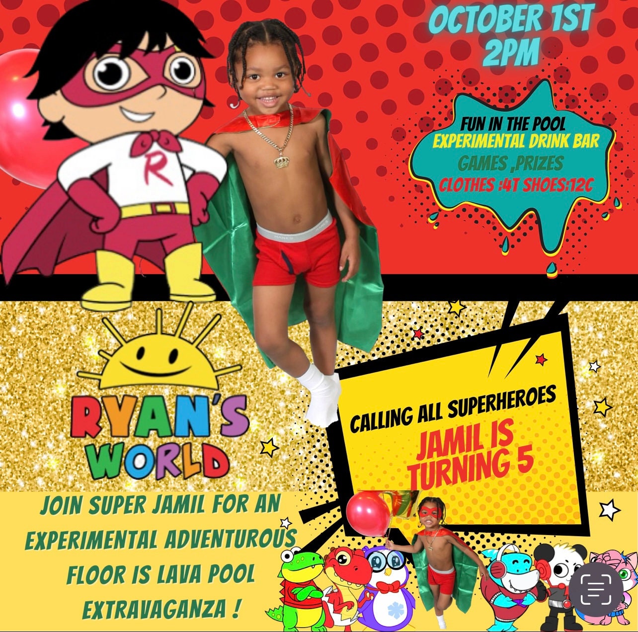 Ryans World Invitation digital Downloadfast Turnaround - Etsy Ryans World Invitation digital Downloadfast Turnaround - Etsy