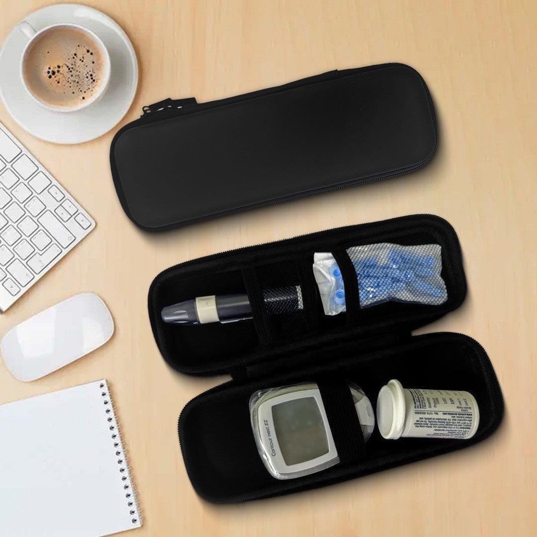 Overt Hard Soft Pouch Secure Case for Glucose Meter Carrying Case and ...