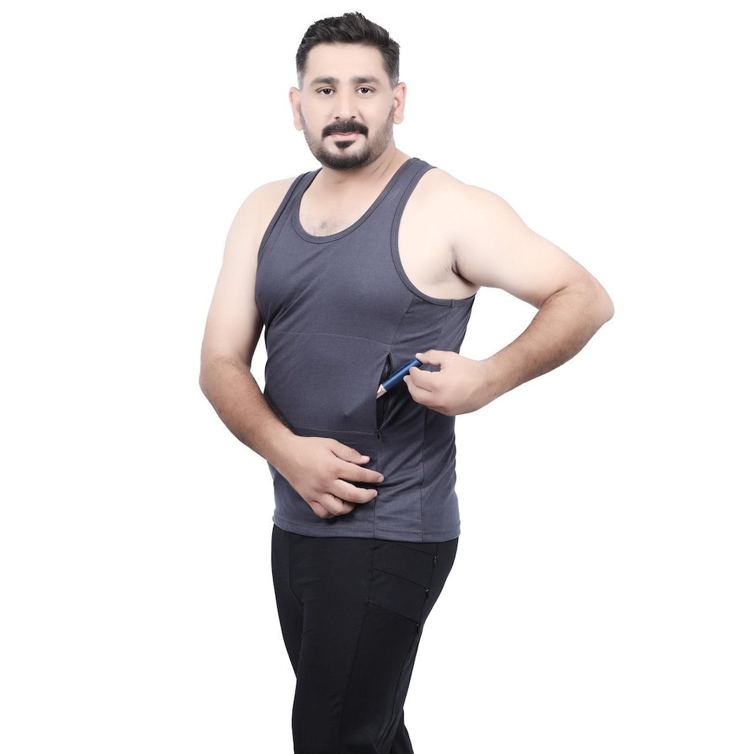 Overt Men's Work-it-out Active Tank Top With Special Pockets for ...