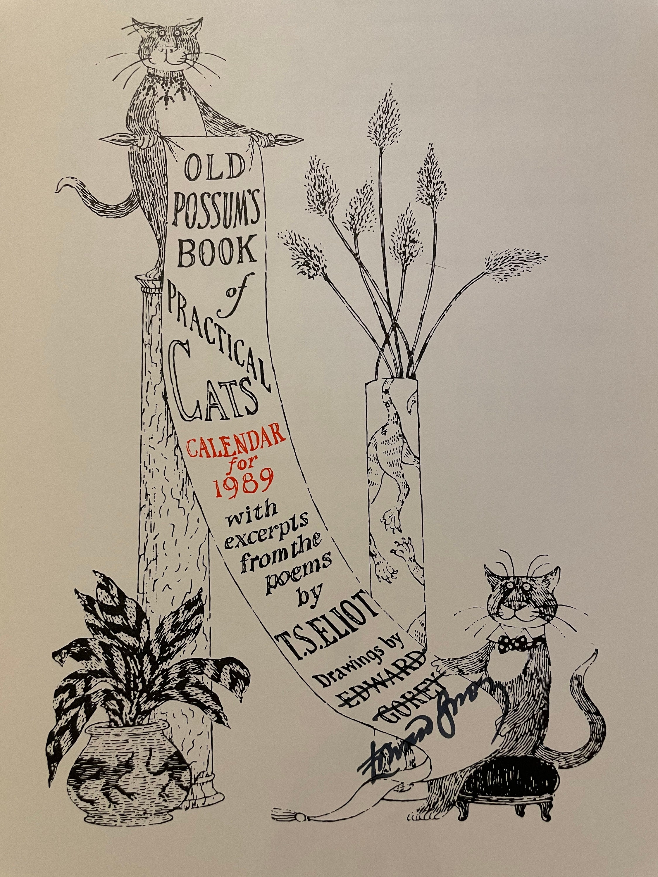 SIGNED Vintage Edward Gorey/ts Eliot Calendar Planner - 1989 - Etsy