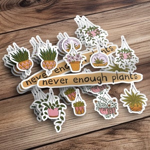 Vintage Gardener Sticker, Funny Gardening Stickers, Never Enough Plants ...