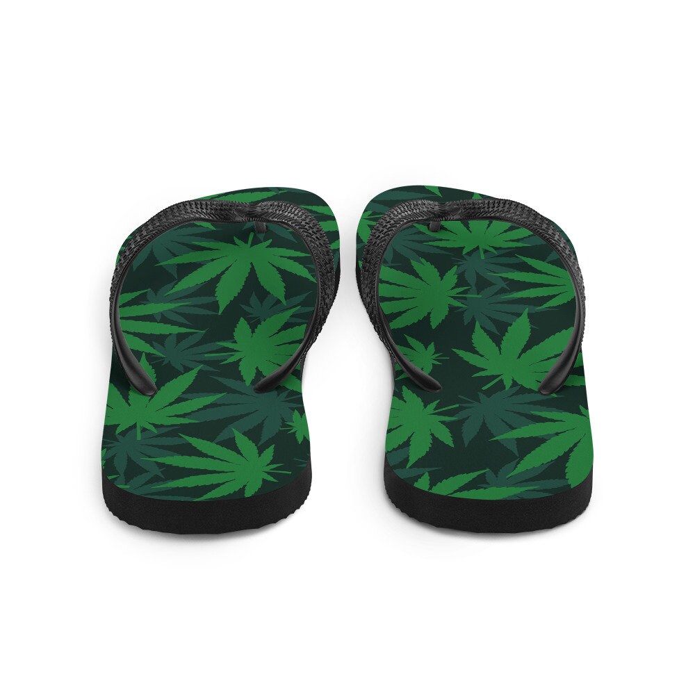 Funny Flip Flops Weed Flip Flops Stoner Gift 420 Weed Custom Shoes ...