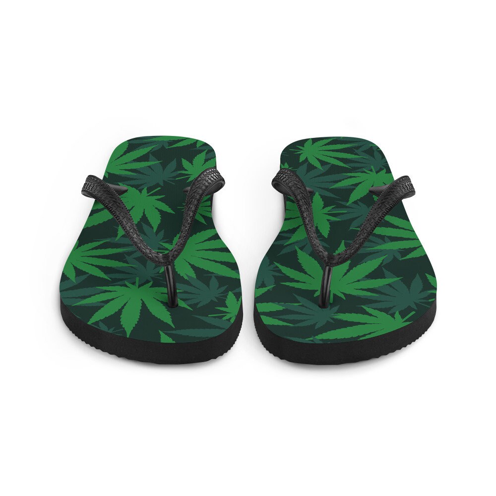 Funny Flip Flops Weed Flip Flops Stoner Gift 420 Weed Custom Shoes ...
