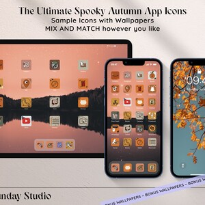 Spooky Fall - Hand Drawn Ios16 App Icon Pack Bundle, Ios14 App ...