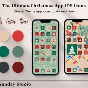 Christmas Aesthetic Theme - Hand Drawn Ios16 App Icons Bundle, Ios14 ...
