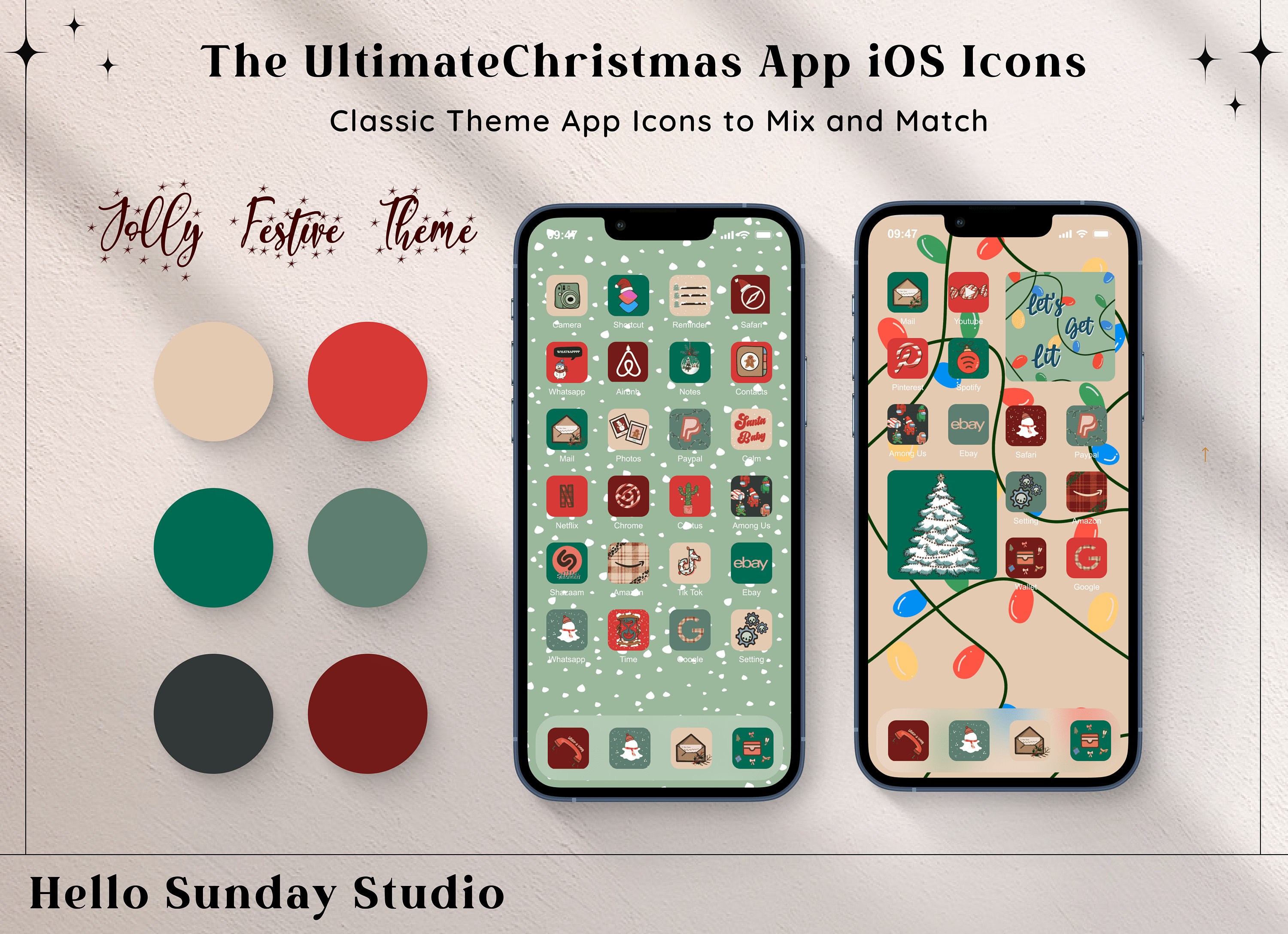 Christmas Aesthetic Theme - Hand Drawn Ios16 App Icons Bundle, Ios14 ...