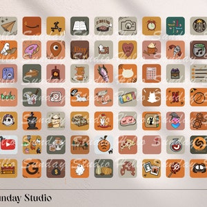 Spooky Fall - Hand Drawn Ios16 App Icon Pack Bundle, Ios14 App ...