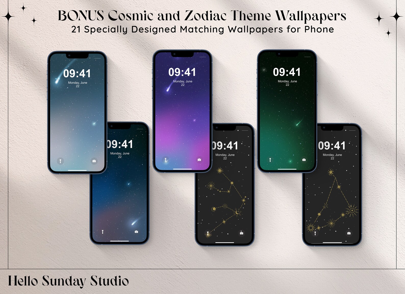 Cosmic Zodiac Ios16 App Icon Pack Bundle, Ios14 App Wallpapers, Minimal ...