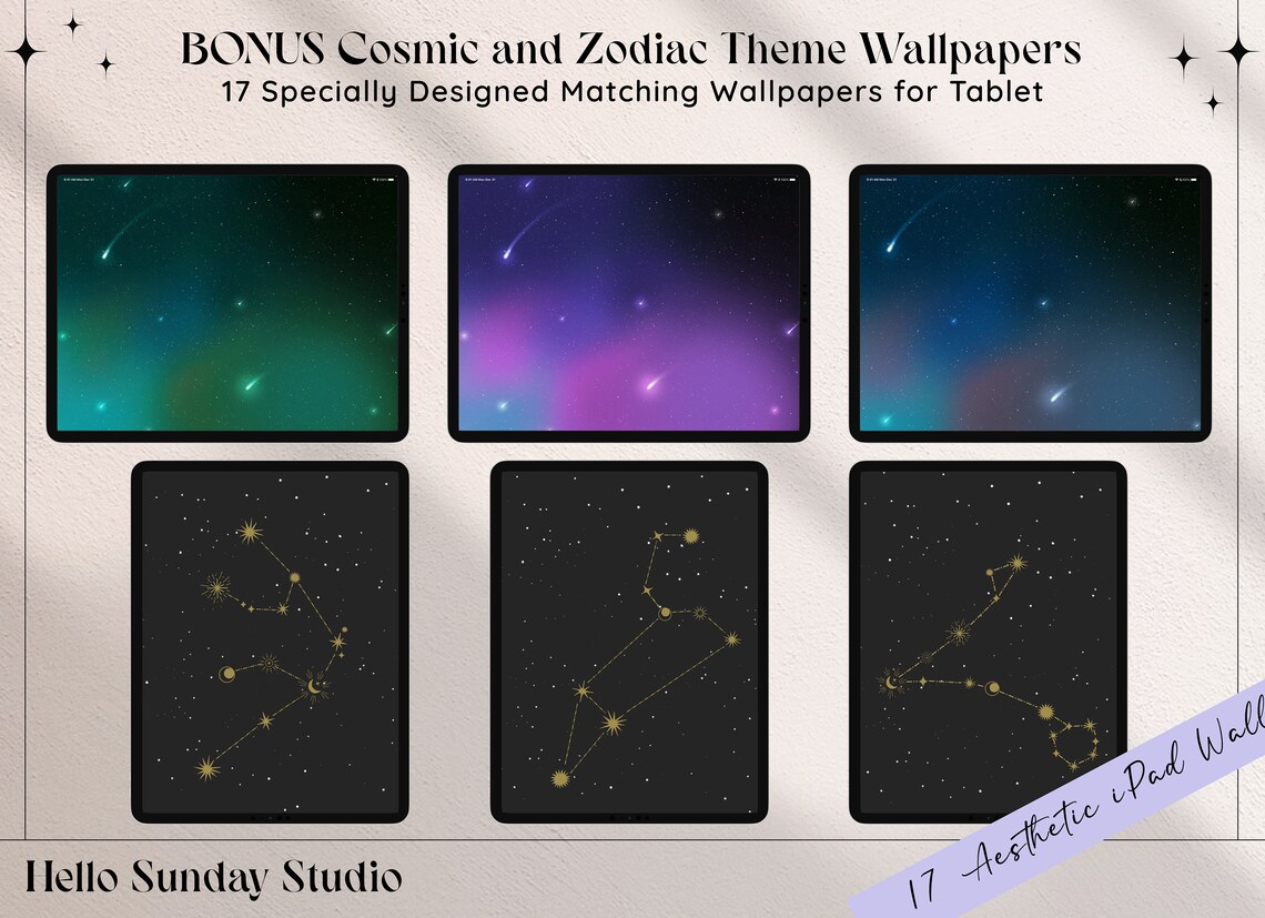 Cosmic Zodiac Ios16 App Icon Pack Bundle, Ios14 App Wallpapers, Minimal ...