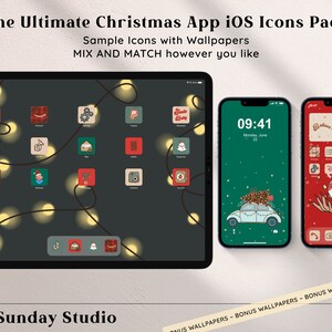 Christmas Aesthetic Theme - Hand Drawn Ios16 App Icons Bundle, Ios14 ...