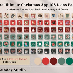 Christmas Aesthetic Theme - Hand Drawn Ios16 App Icons Bundle, Ios14 ...