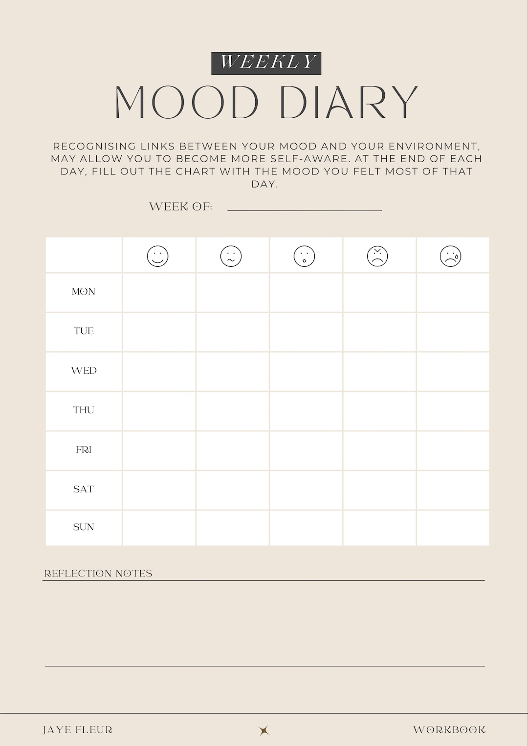 Mood Tracker/diary - Etsy