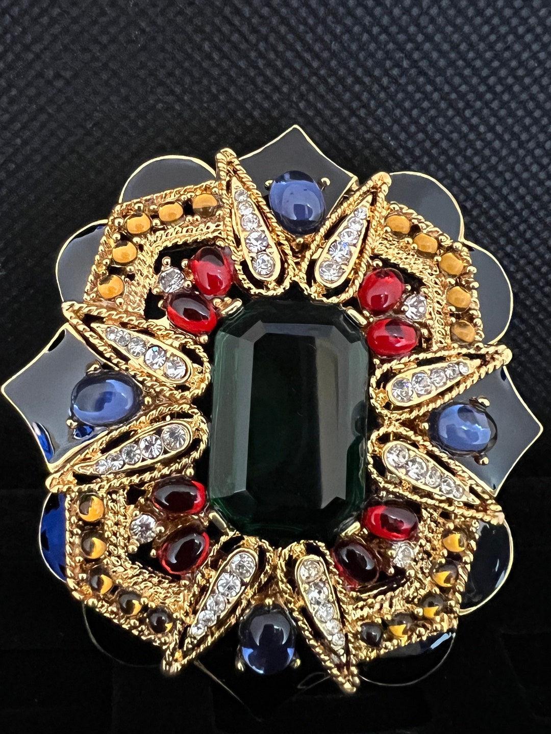 Joan Rivers Multi Colored Brooch - Etsy