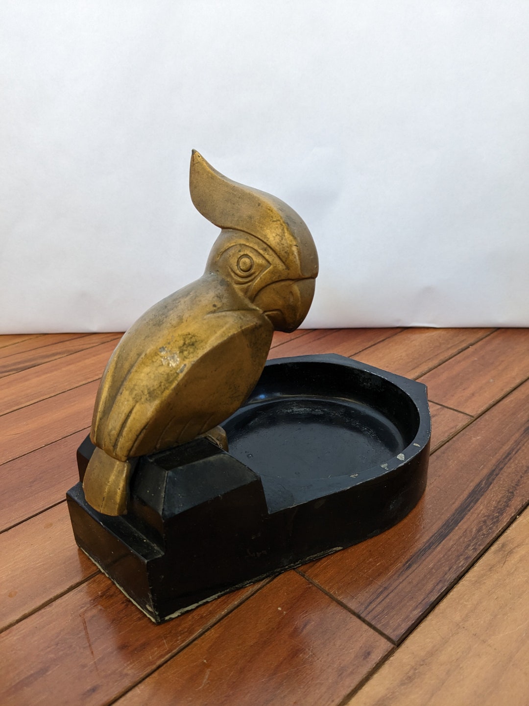 Heavy 7 Tall Art Deco Parrot Tray Ashtray, Trinket Tray, or Inkwell ...
