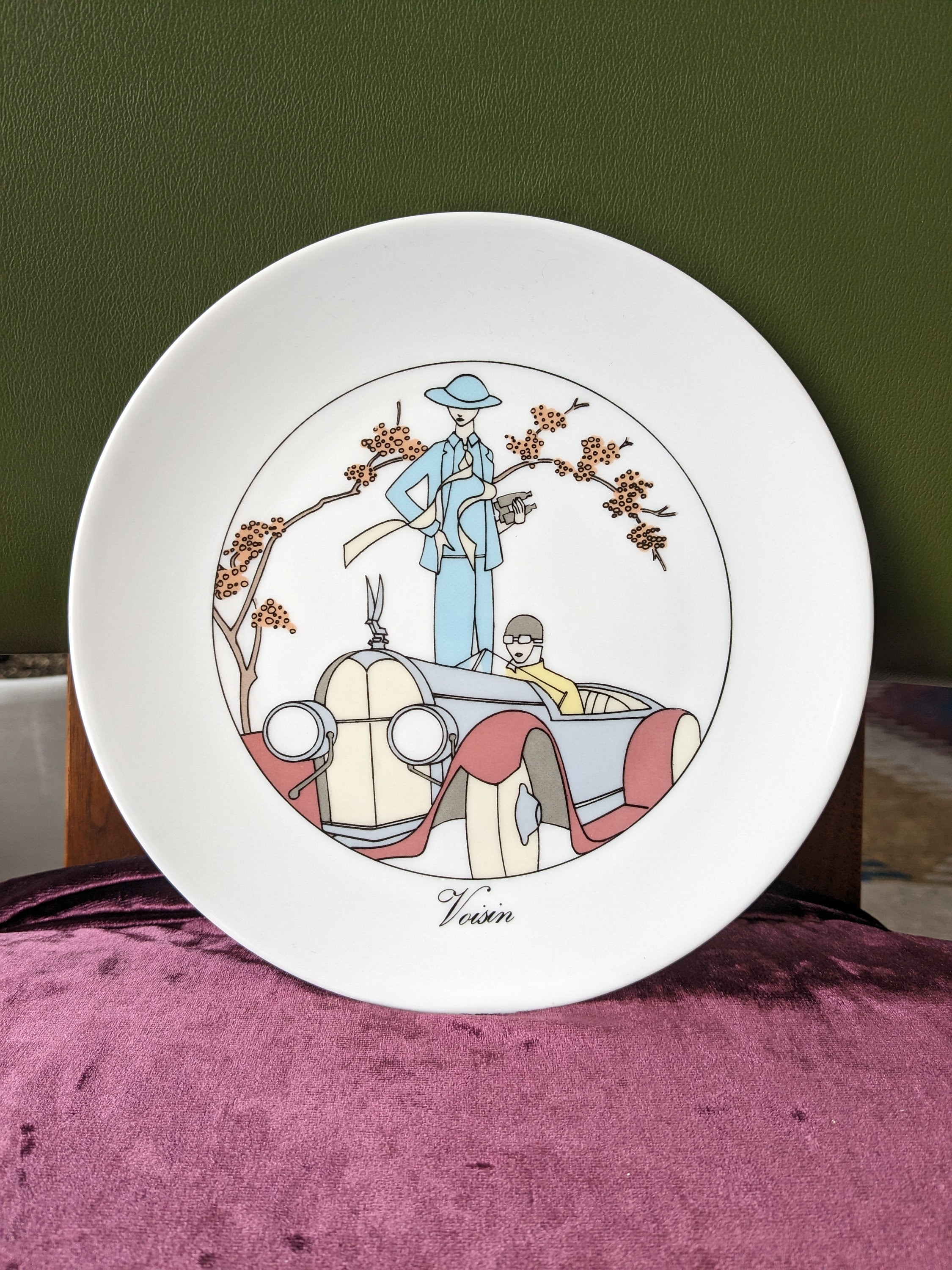 RARE VTG Art Deco French Porcelain Plates Bugatti & Voisin for Car ...