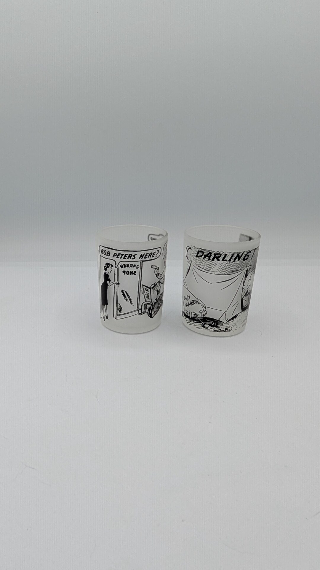 Vintage Cheeky Adult Humor Shot Glasses! Hazel Atlas 1940s - Etsy