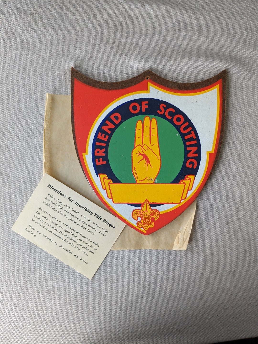 Very Neat Vintage Friend of Scouting Plaque NEW Old Stock Ready to ...