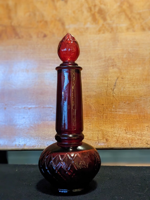 Vintage Avon Ruby Red Genie Decanter with Top - Origi… - Gem