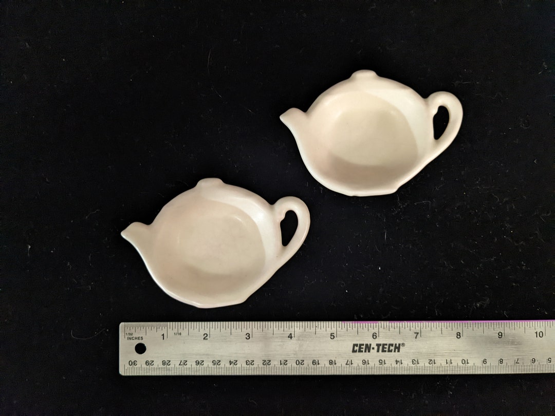 Dainty Ceramic Tea Bag Holders & Spoon Rest Light Pink Teapot Shaped - Etsy