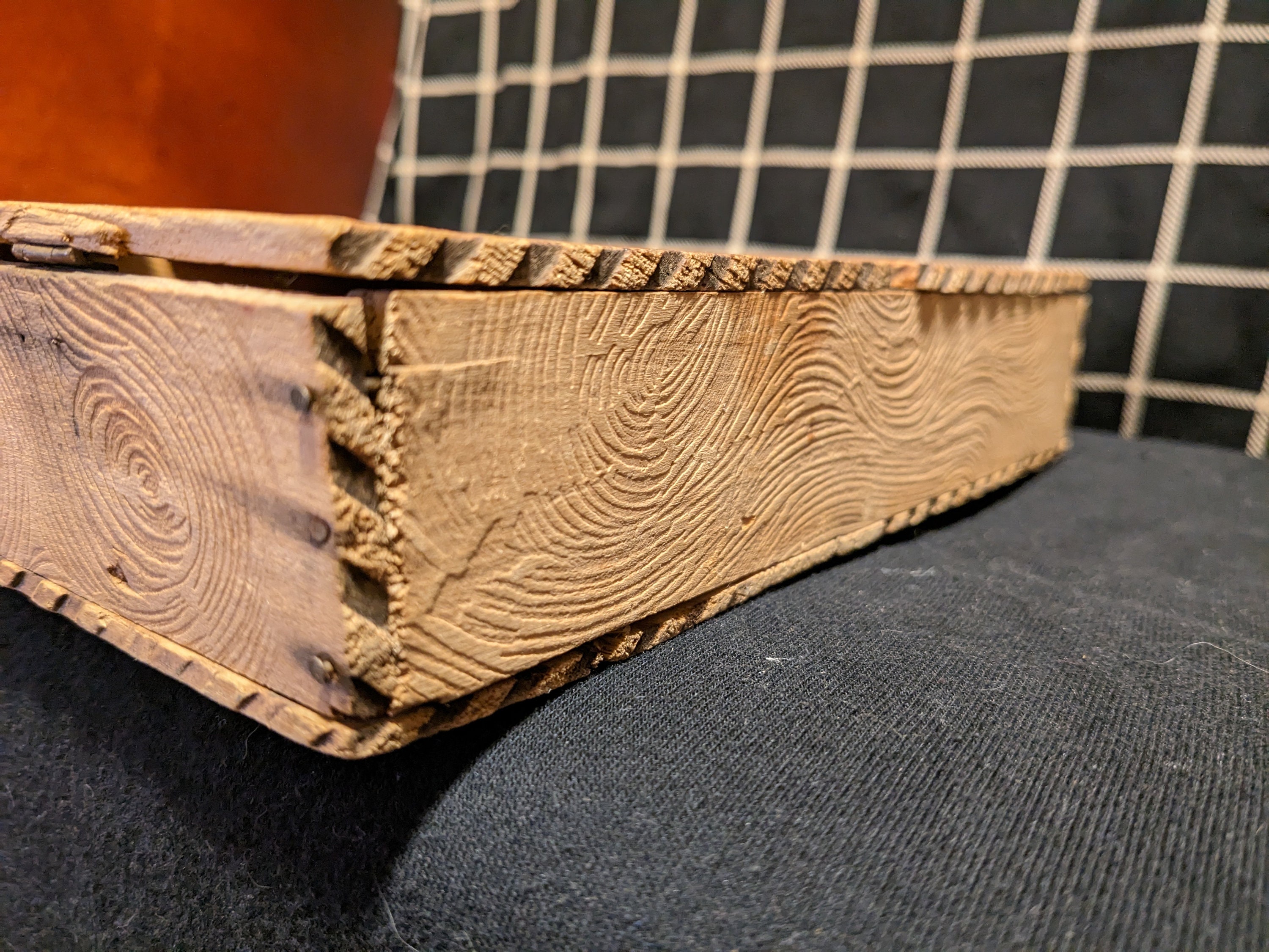 Antique Pyrography Cabinet-style Box Woman Skiing Motif 1900s Wood ...